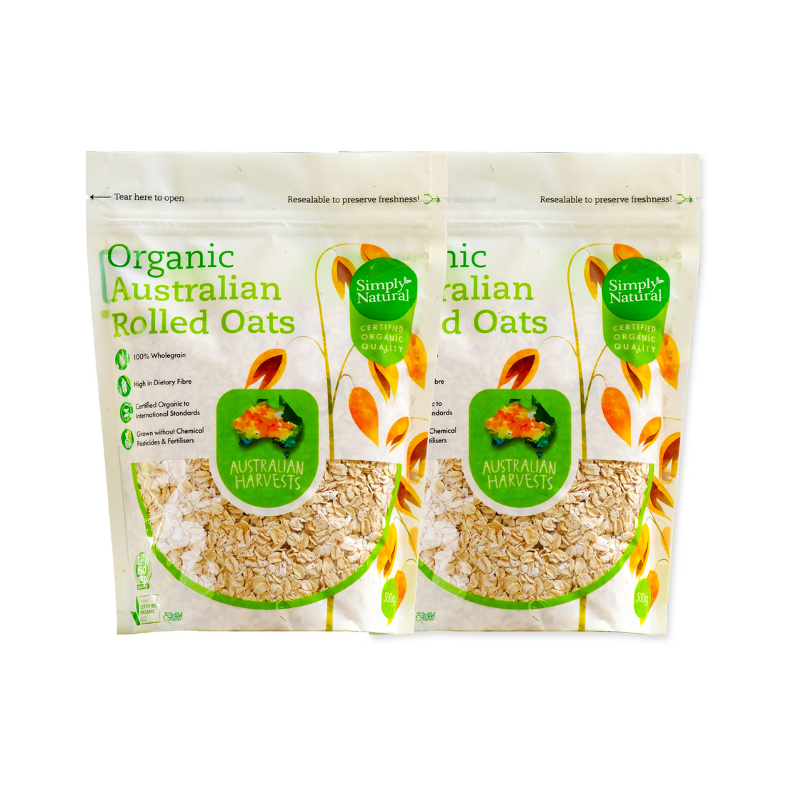 Organic Australian Rolled Oats Value Pack (500g x 2) – ZENXIN ORGANIC