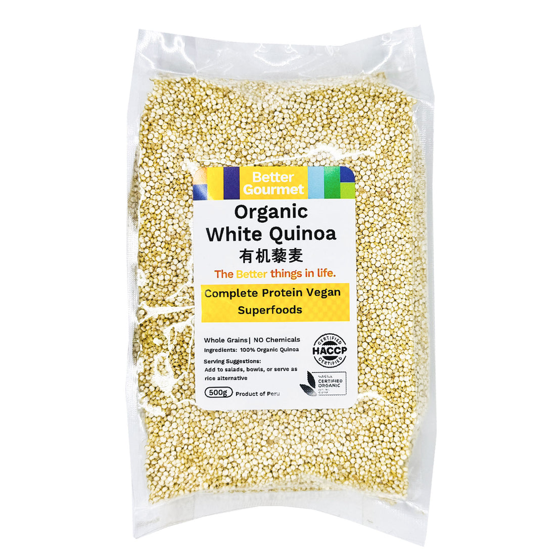 Better Gourmet Organic White Quinoa 500g – ZENXIN ORGANIC